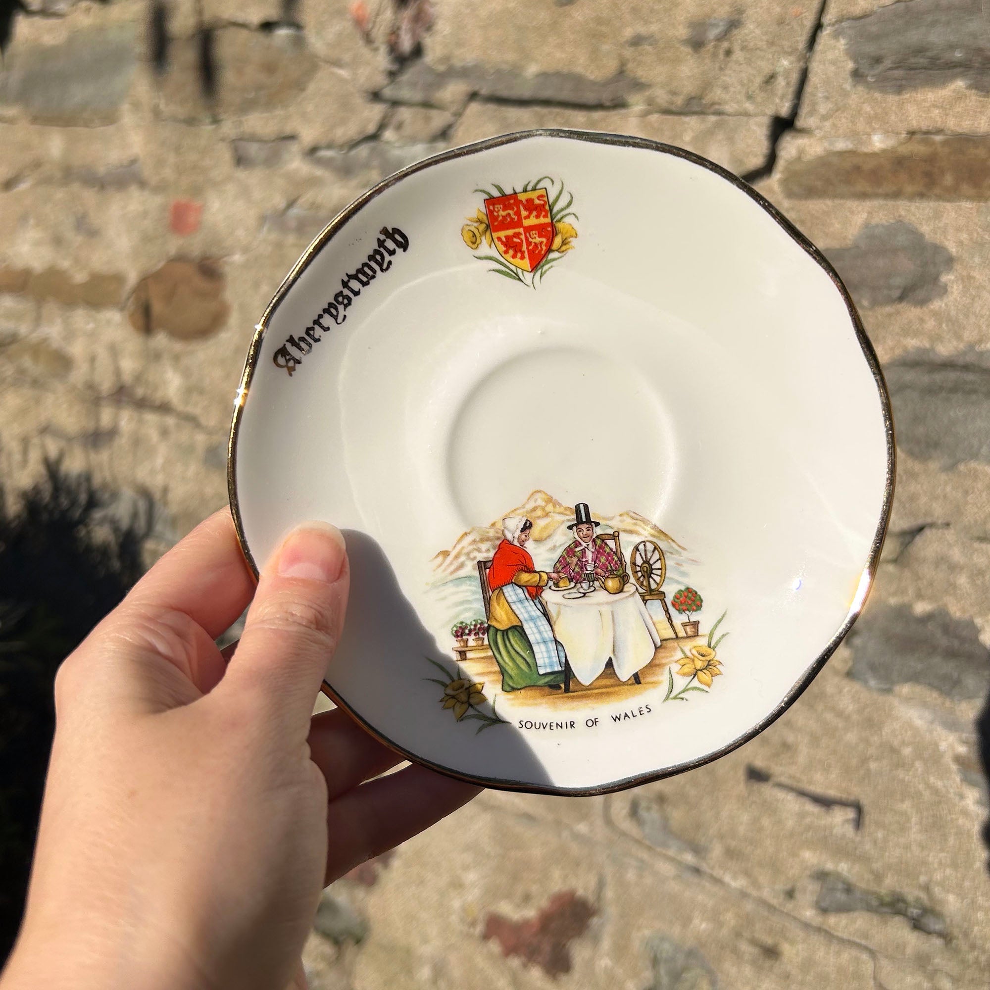 Cup & Saucer - Welsh Ladies - Souvenir of Wales / Aberystwyth (Prelove ...