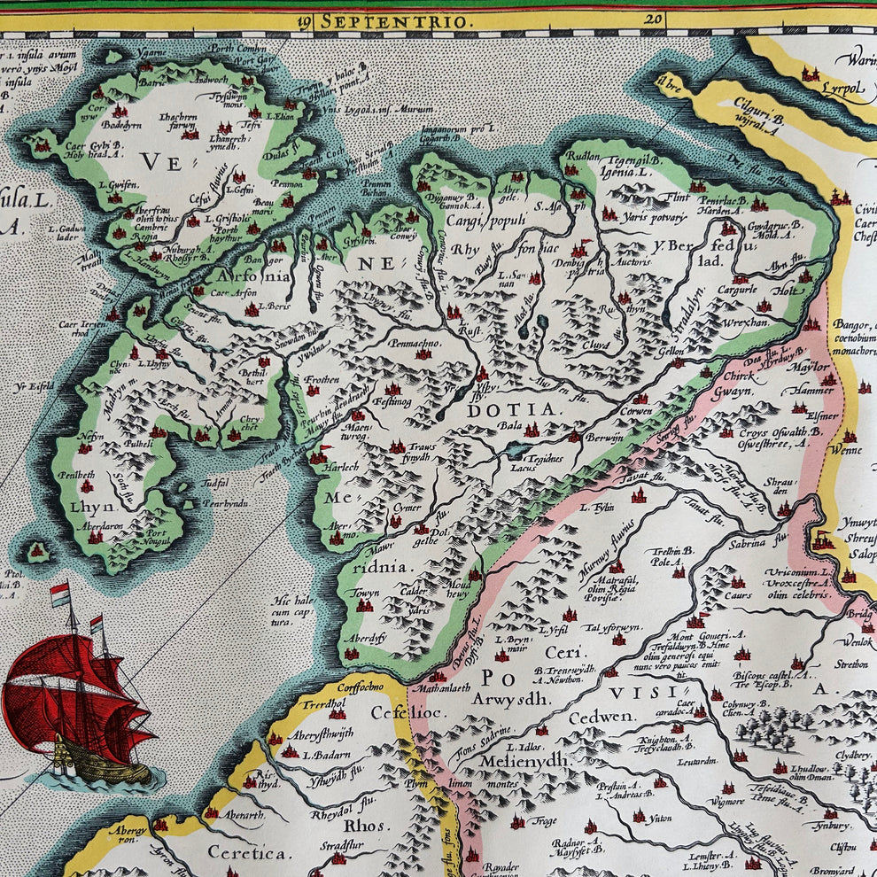 Print / Poster - Early Map of Wales / Cymru / Cambriae Typus - 1611 (P