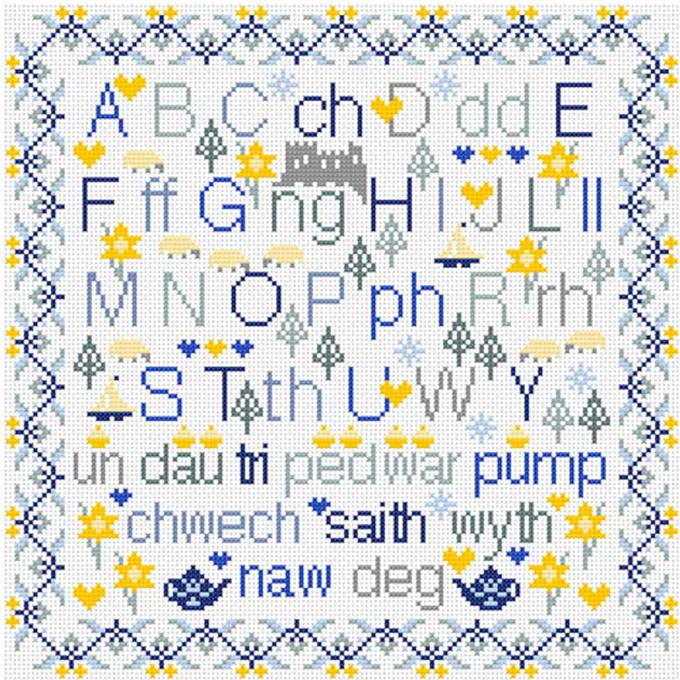 Cross Stitch Kit - Welsh Alphabet and Numbers Sampler – The Welsh Gift Shop